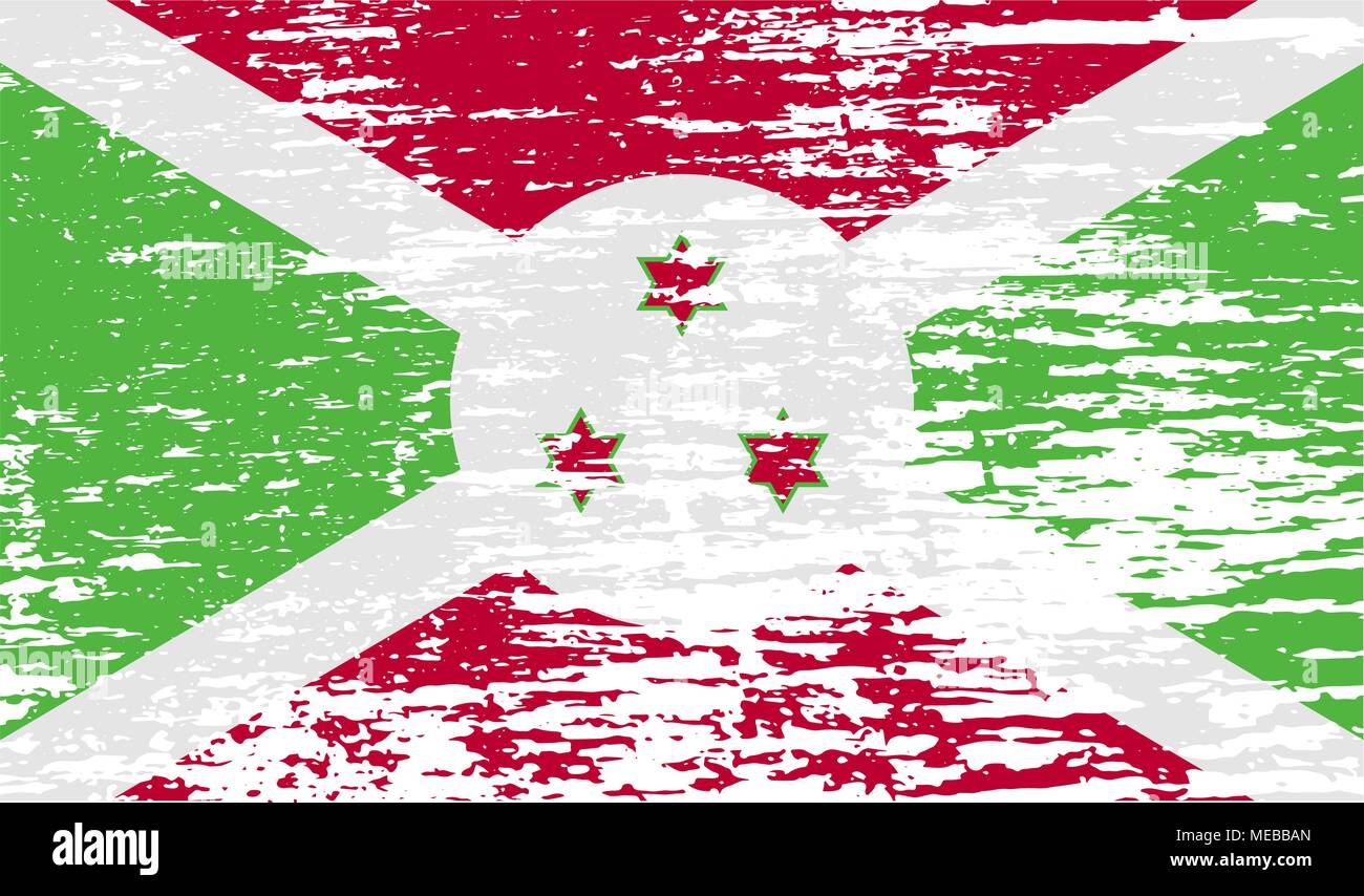 Flag of Burundi with old texture. Vector illustration Stock Vector ...