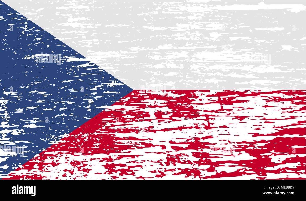 Flag of Czech Republic with old texture. Vector illustration Stock ...