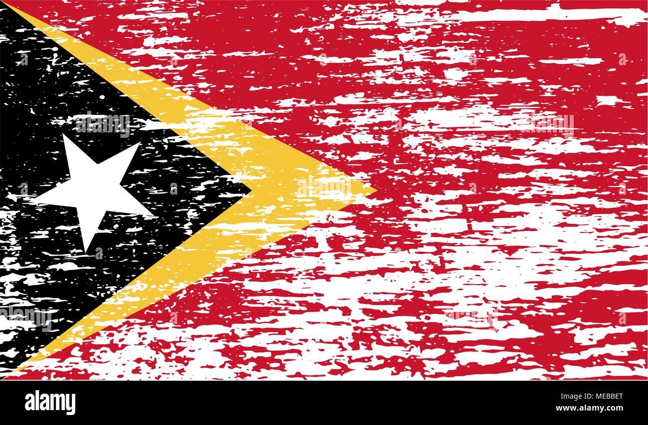 Flag of East Timor with old texture. Vector illustration Stock Vector ...