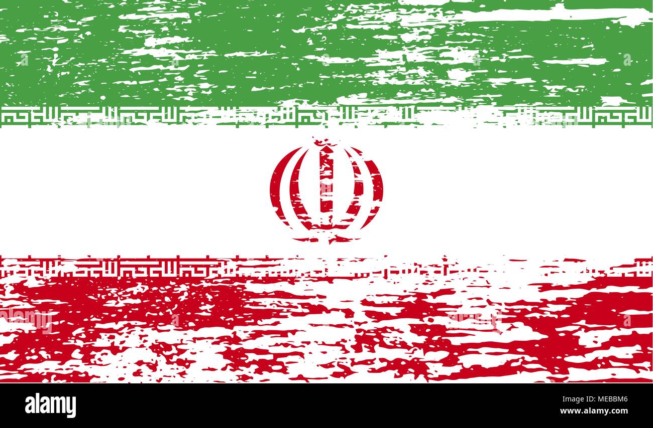 Flag of Iran with old texture. Vector illustration Stock Vector Image ...