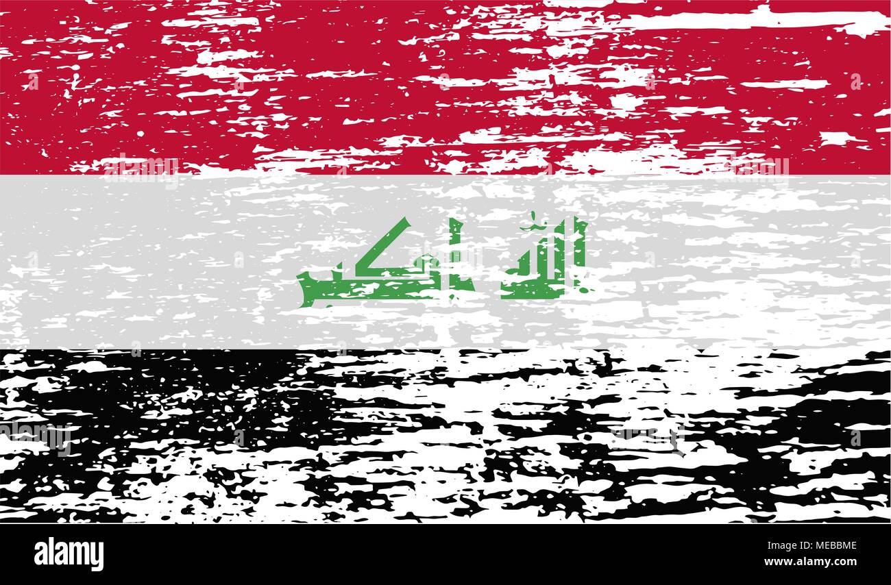 Flag of Iraq with old texture. Vector illustration Stock Vector Image ...