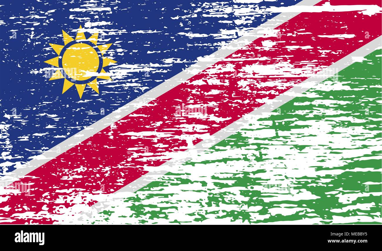 Flag of Namibia with old texture. Vector illustration Stock Vector ...
