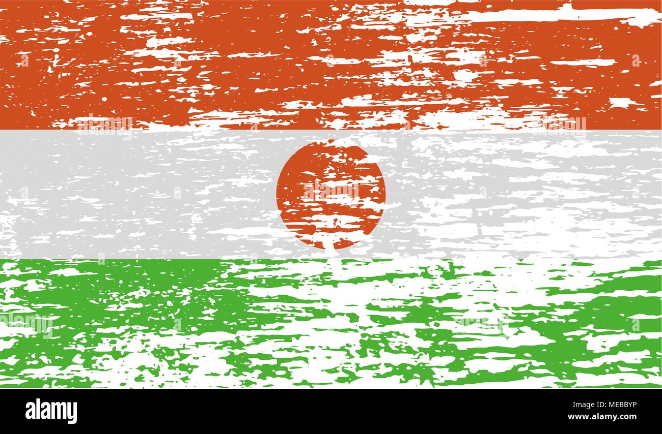 Flag of Niger with old texture. Vector illustration Stock Vector Image ...