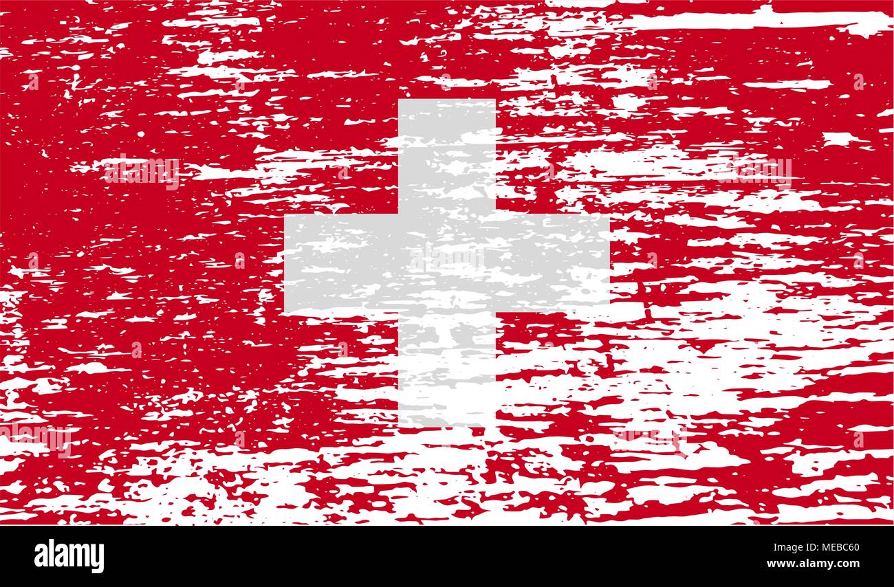 Flag of Switzerland with old texture. Vector illustration Stock Vector ...