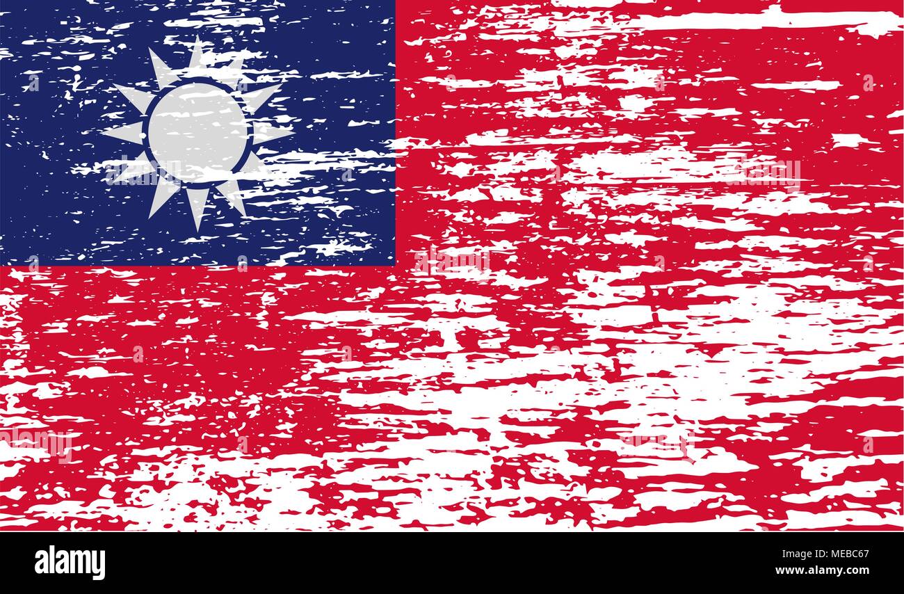 Flag of Taiwan with old texture. Vector illustration Stock Vector Image ...