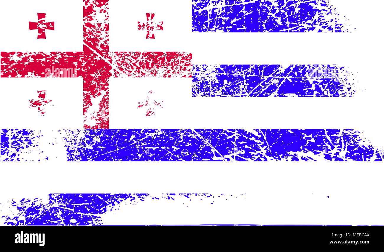 Flag of Ajaria with old texture. Vector illustration Stock Vector Image ...