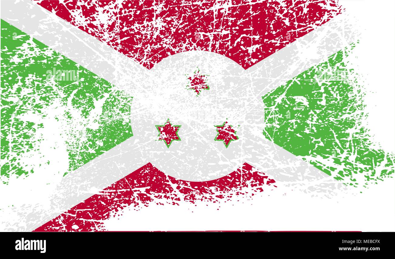 Flag of Burundi with old texture. Vector illustration Stock Vector ...