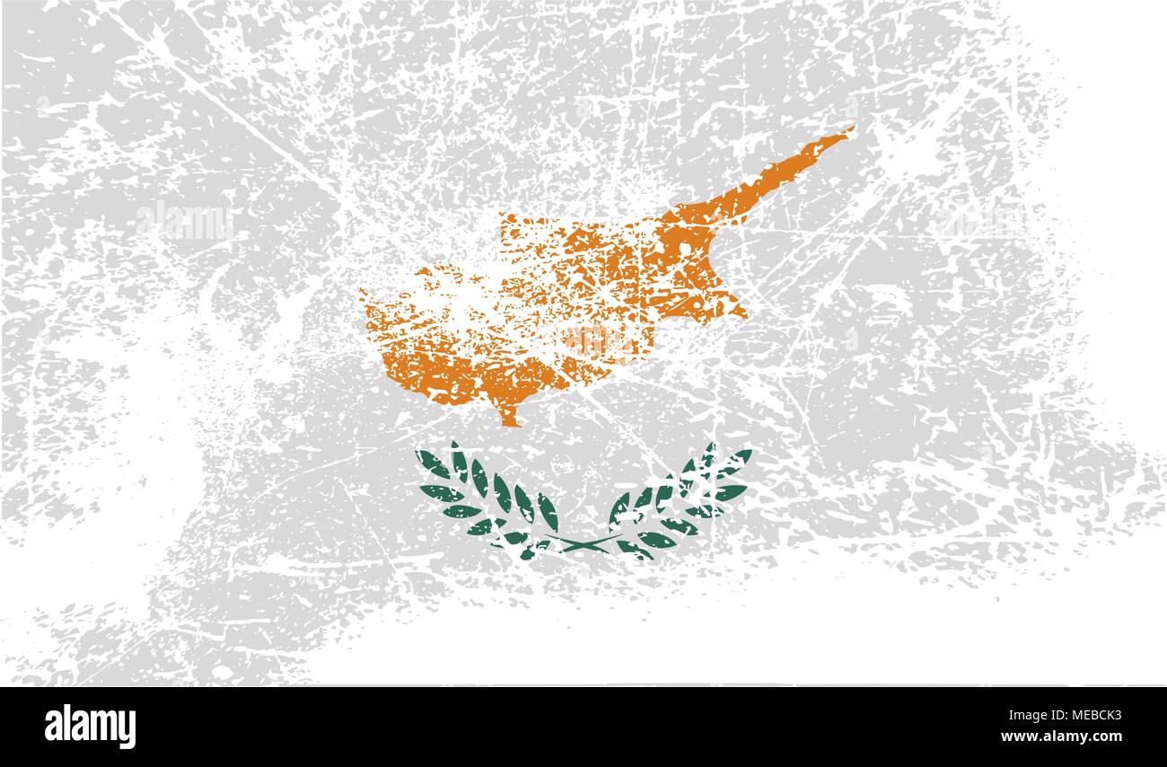 Flag of Cyprus with old texture. Vector illustration Stock Vector Image ...