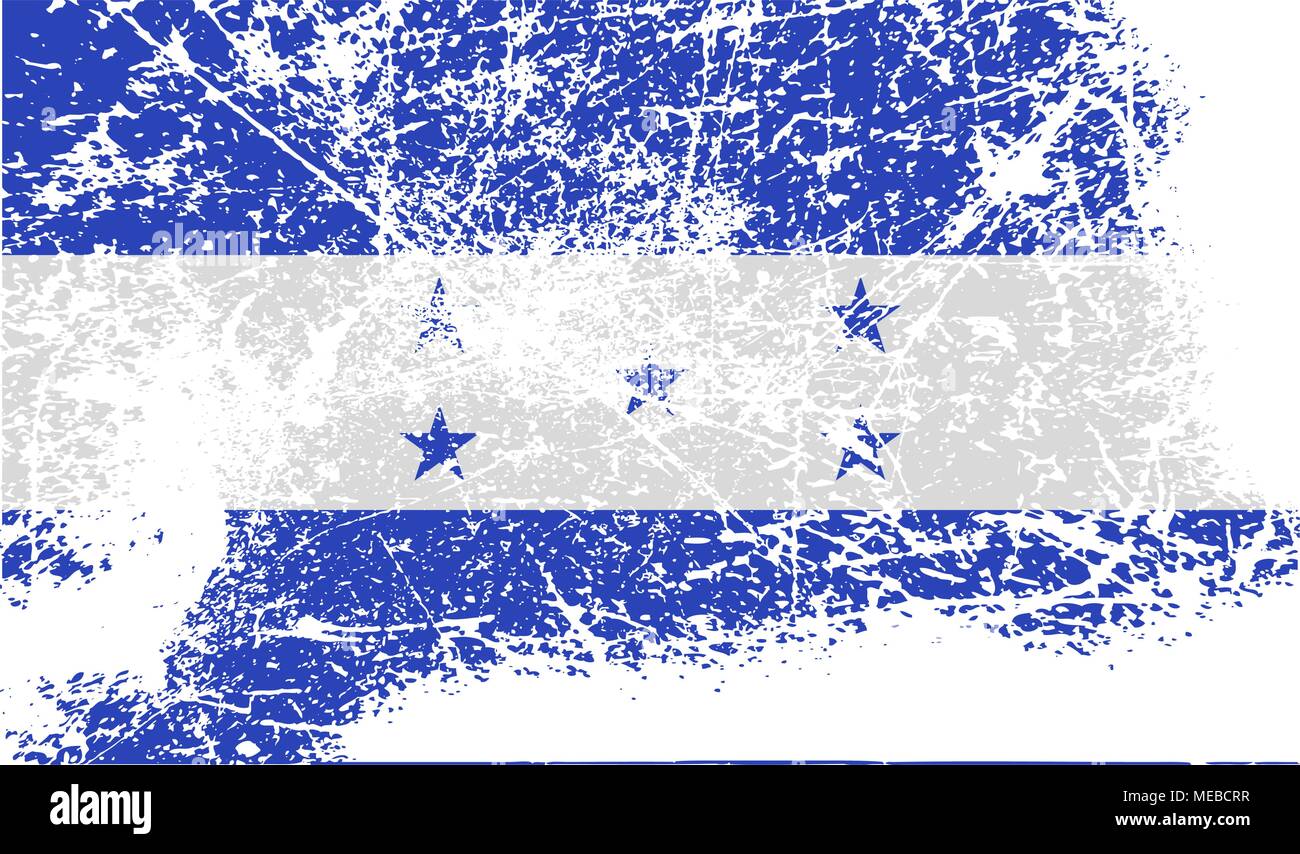 Flag of Honduras with old texture. Vector illustration Stock Vector ...