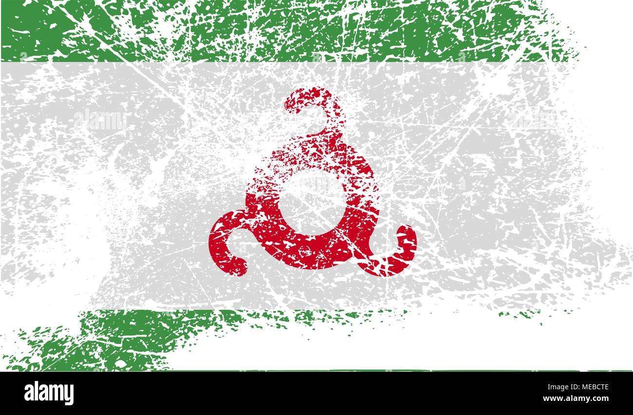 Flag of Ingushetia with old texture. Vector illustration Stock Vector ...
