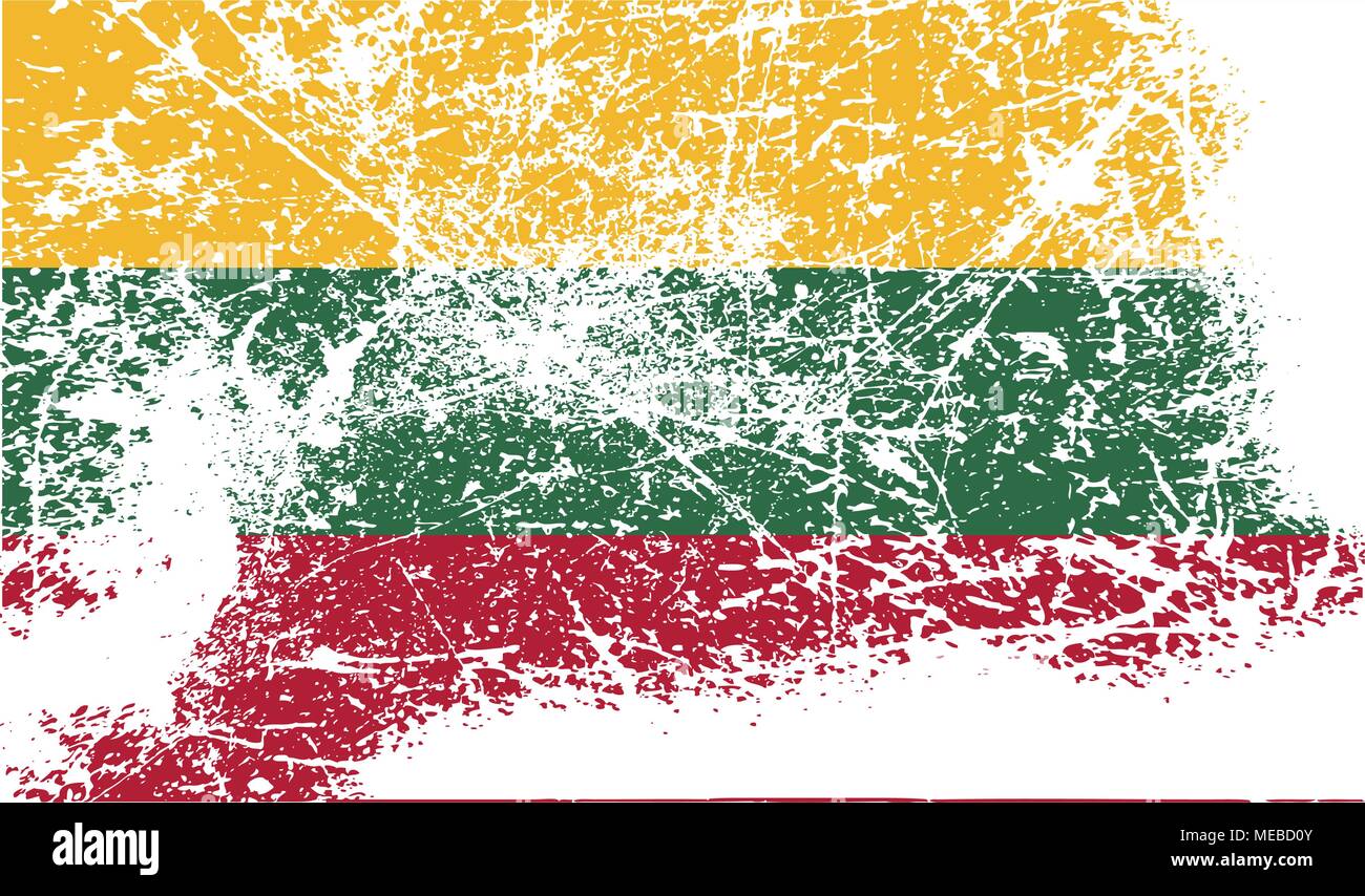 Flag of Lithuania with old texture. Vector illustration Stock Vector ...