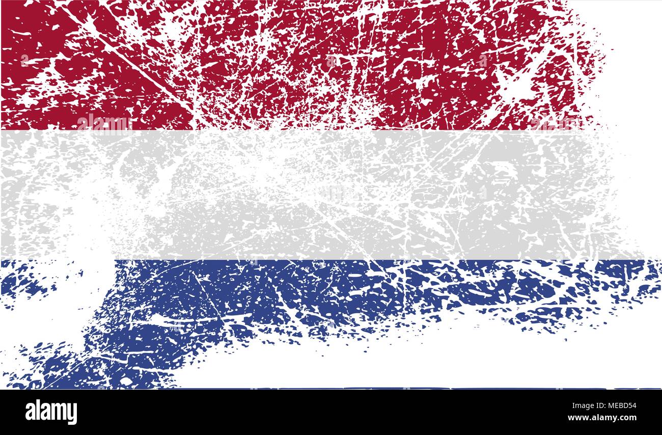 Flag of Netherlands with old texture. Vector illustration Stock Vector ...