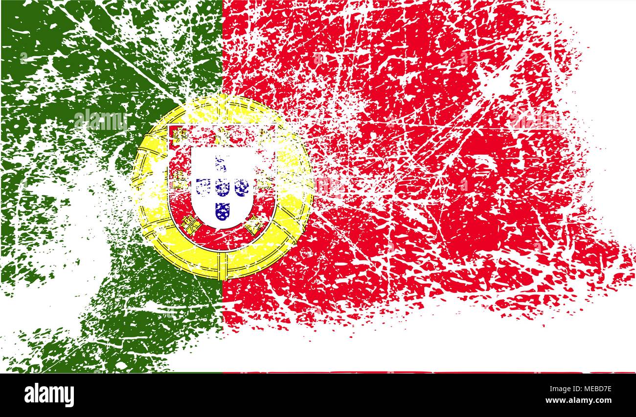 Flag of Portugal with old texture. Vector illustration Stock Vector ...