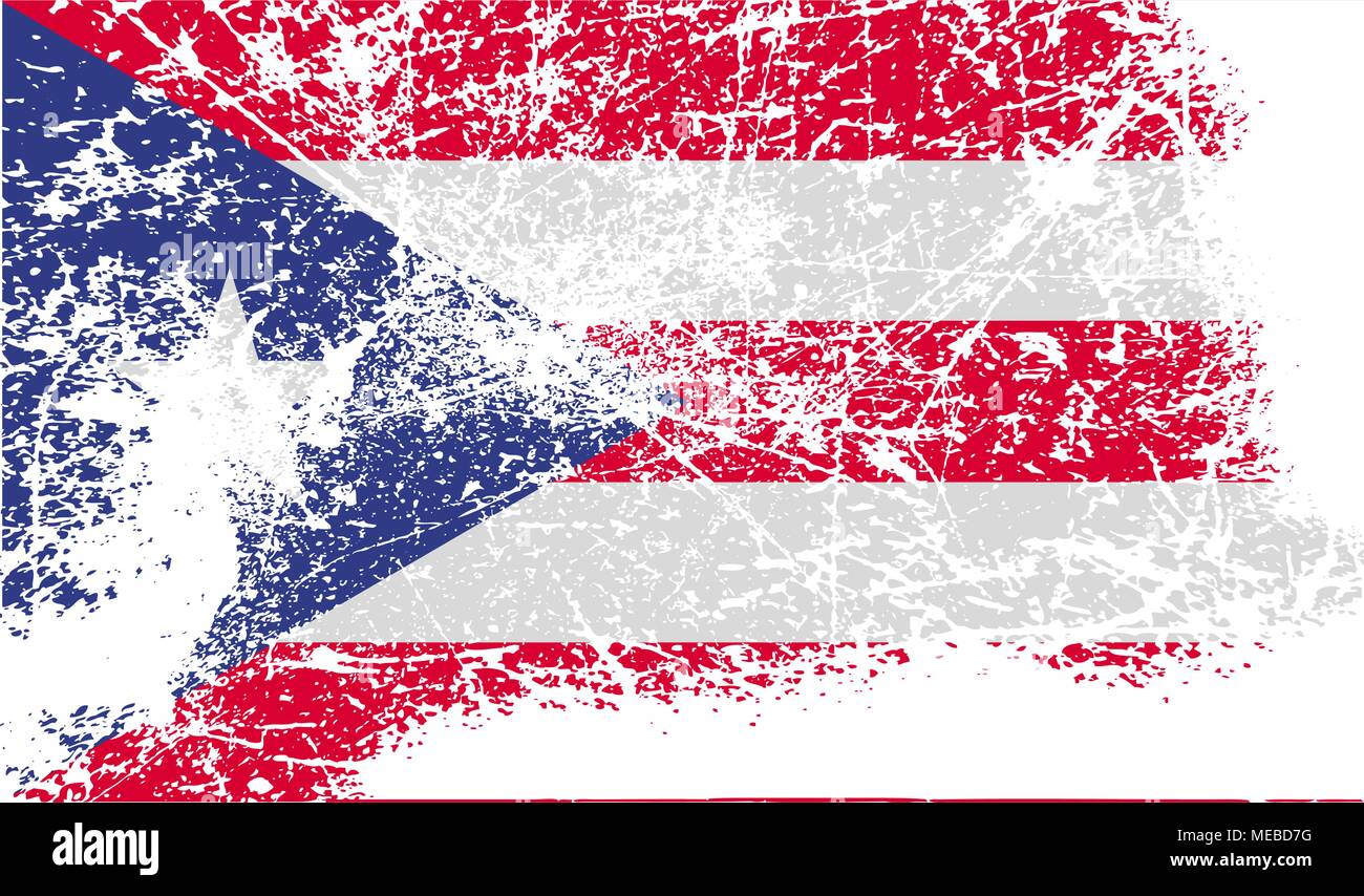 Flag of Puerto Rico with old texture. Vector illustration Stock Vector ...