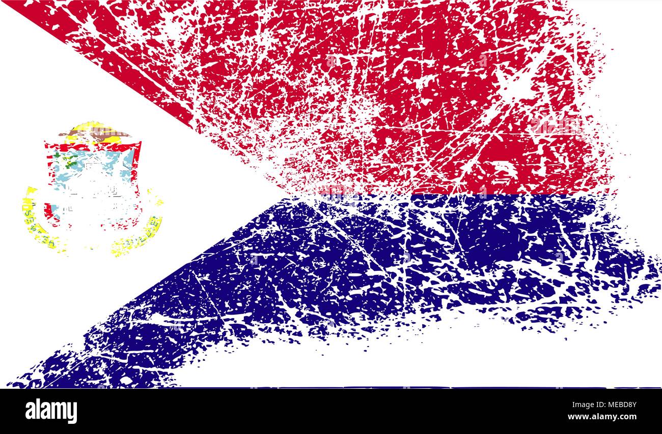 Flag of Saint Martin with old texture. Vector illustration Stock Vector ...