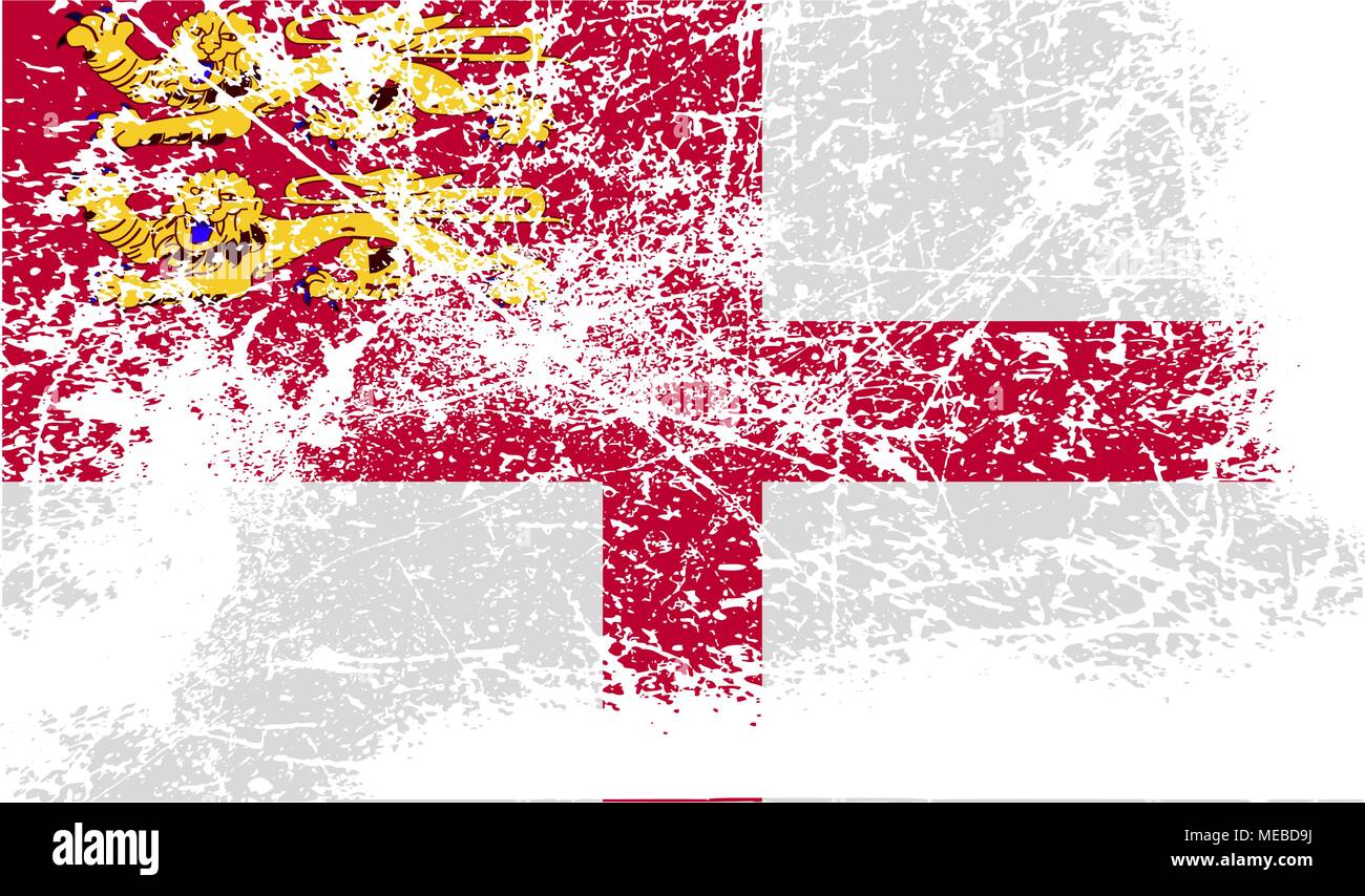 Flag of Sark with old texture. Vector illustration Stock Vector Image ...