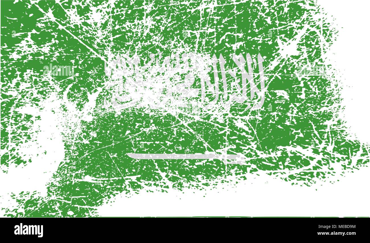 Flag of Saudi Arabia with old texture. Vector illustration Stock Vector ...