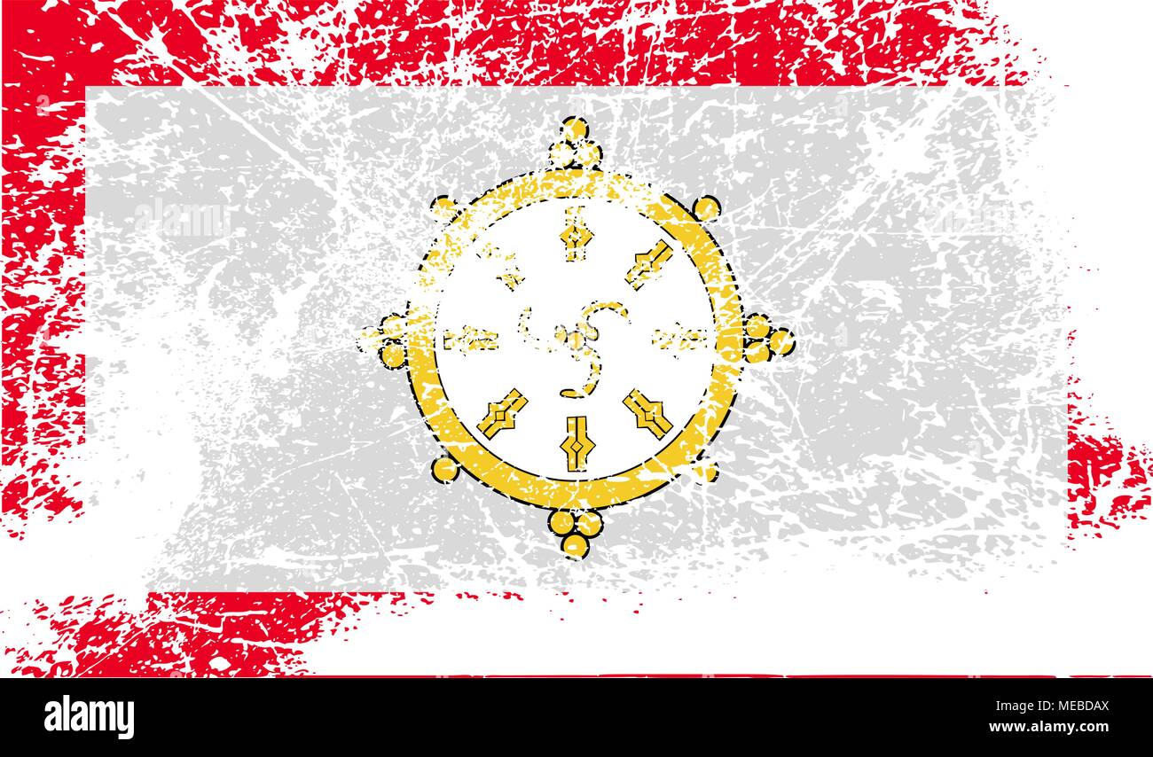 Flag of Sikkim with old texture. Vector illustration Stock Vector Image ...