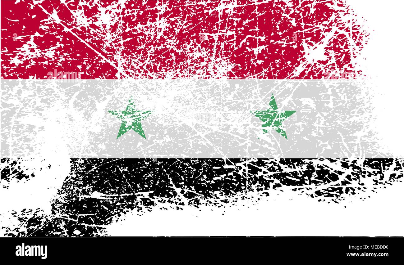 Flag of Syria with old texture. Vector illustration Stock Vector Image ...