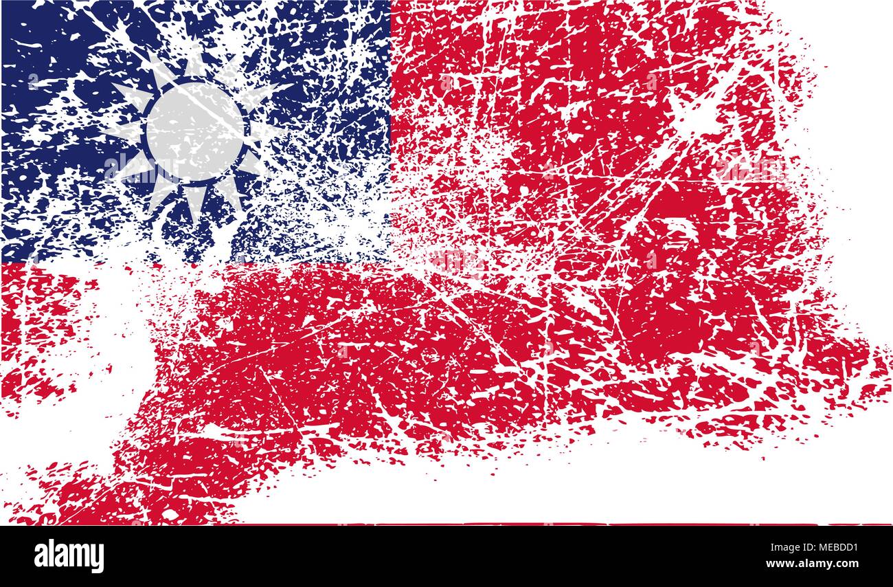 Flag of Taiwan with old texture. Vector illustration Stock Vector Image ...