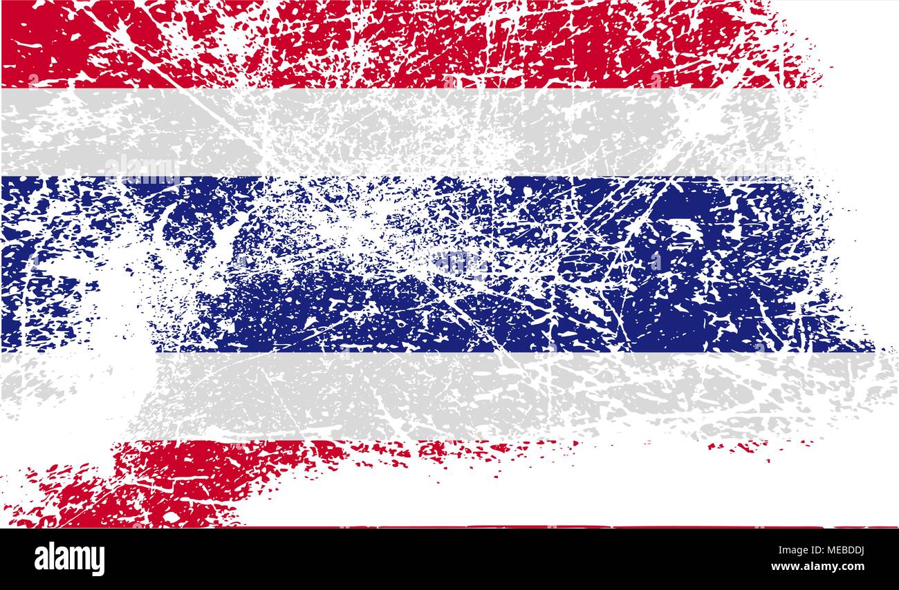 Flag of Thailand with old texture. Vector illustration Stock Vector ...