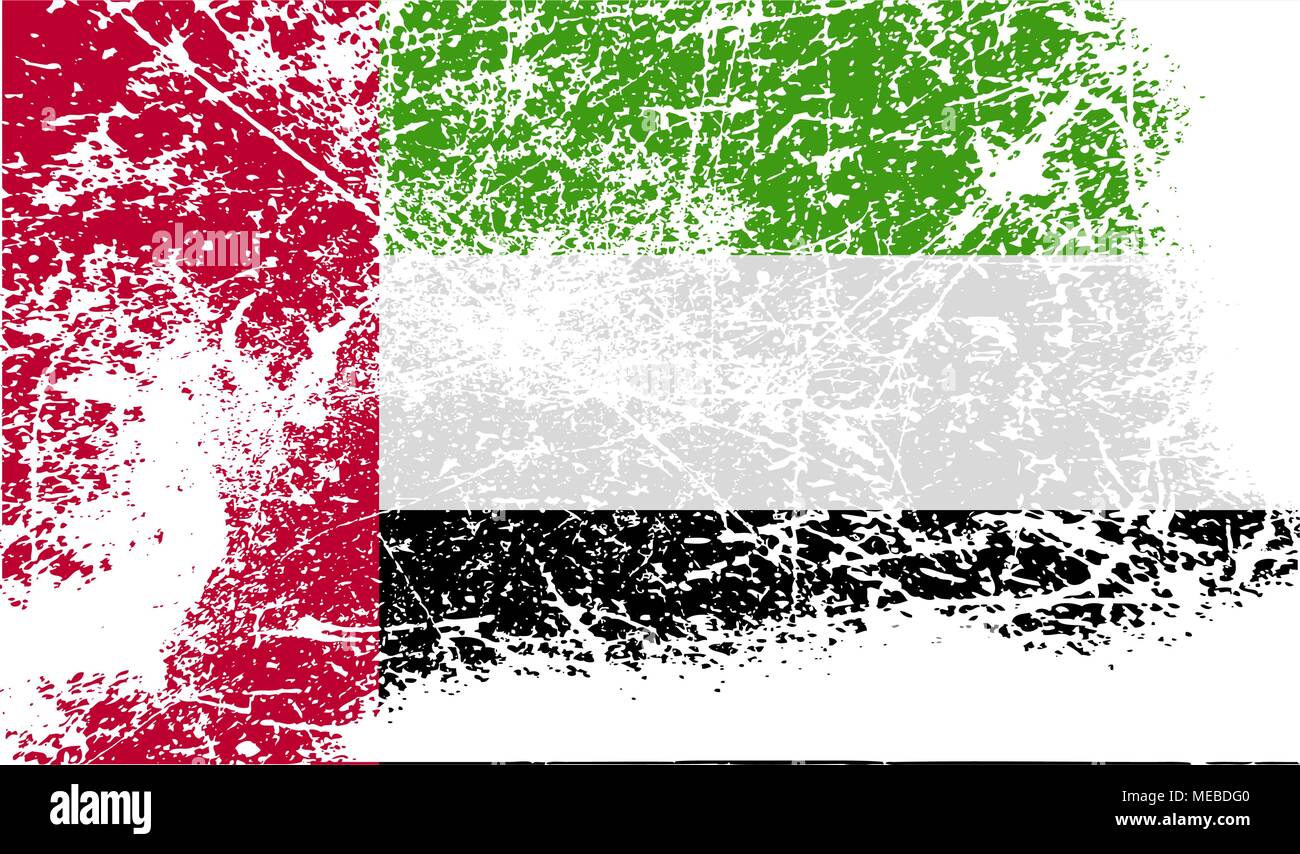 Flag of United Arab Emirates with old texture. Vector illustration ...