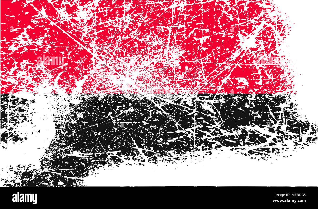 Flag of ukrainian nationalists OUN-UPA with old texture. Vector ...