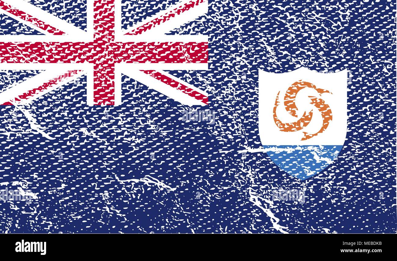 Flag of Anguilla with old texture. Vector illustration Stock Vector ...