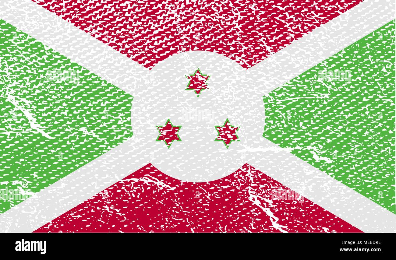 Flag of Burundi with old texture. Vector illustration Stock Vector ...
