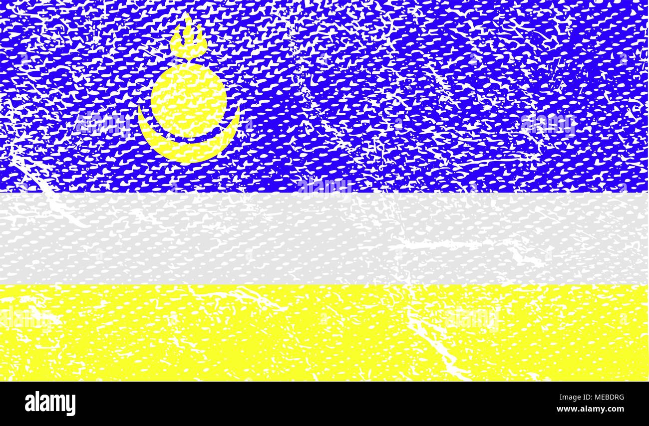 Flag of Buryatia with old texture. Vector illustration Stock Vector ...