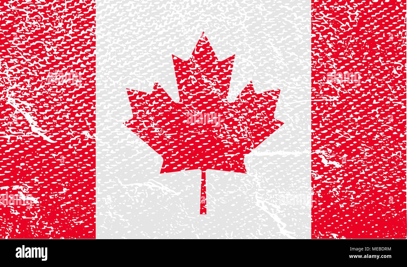 Flag of Canada with old texture. Vector illustration Stock Vector Image ...