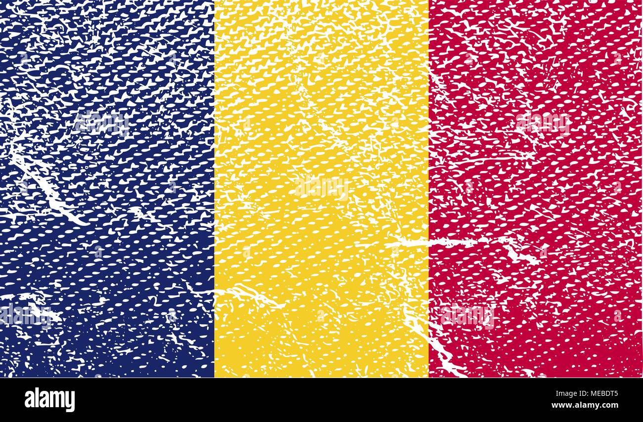 Flag of Chad with old texture. Vector illustration Stock Vector Image ...
