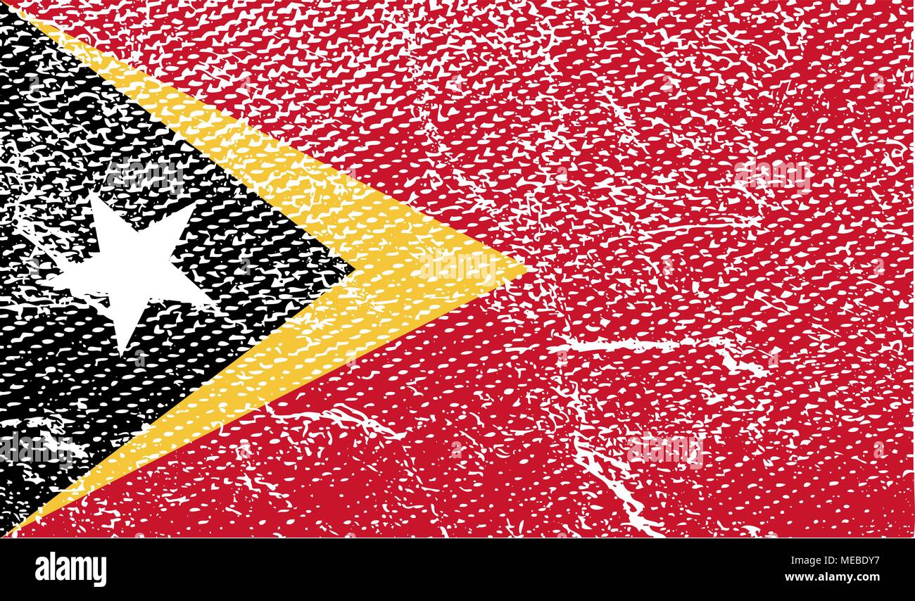 Flag of East Timor with old texture. Vector illustration Stock Vector ...