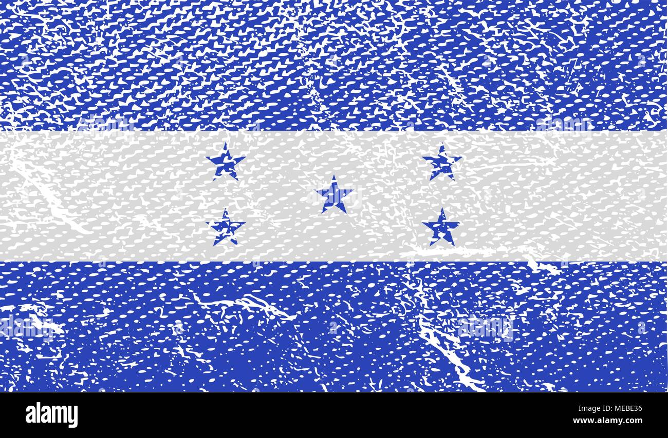 Flag of Honduras with old texture. Vector illustration Stock Vector ...