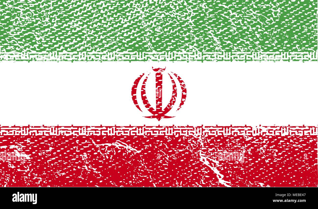 Flag of Iran with old texture. Vector illustration Stock Vector Image ...