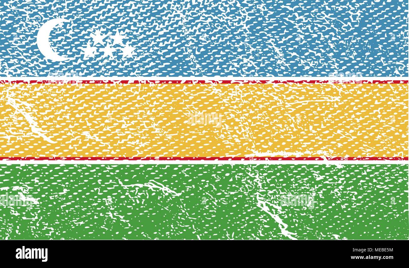 Flag of Karakalpakstan with old texture. Vector illustration Stock ...