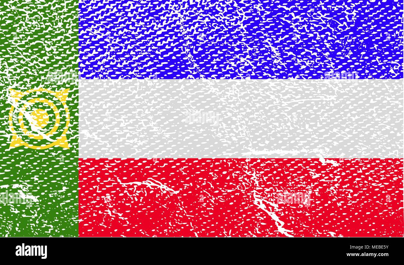 Flag of Khakassia with old texture. Vector illustration Stock Vector ...