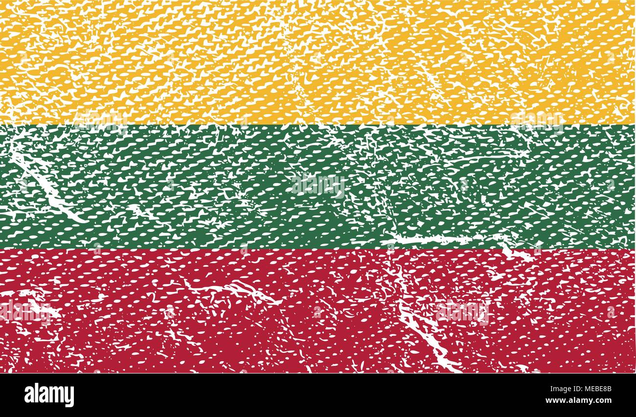 Flag of Lithuania with old texture. Vector illustration Stock Vector ...