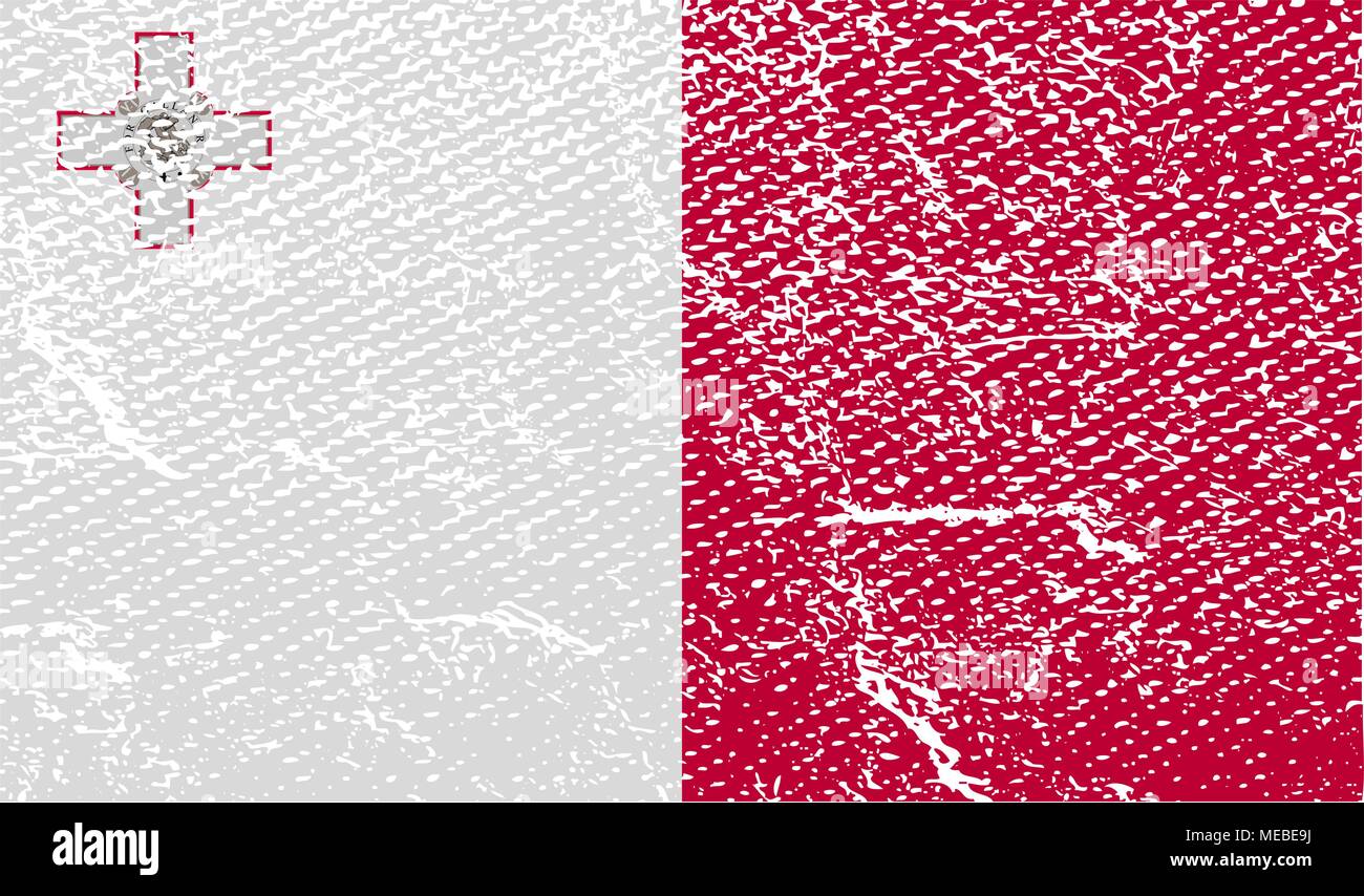 Flag of Malta with old texture. Vector illustration Stock Vector Image ...