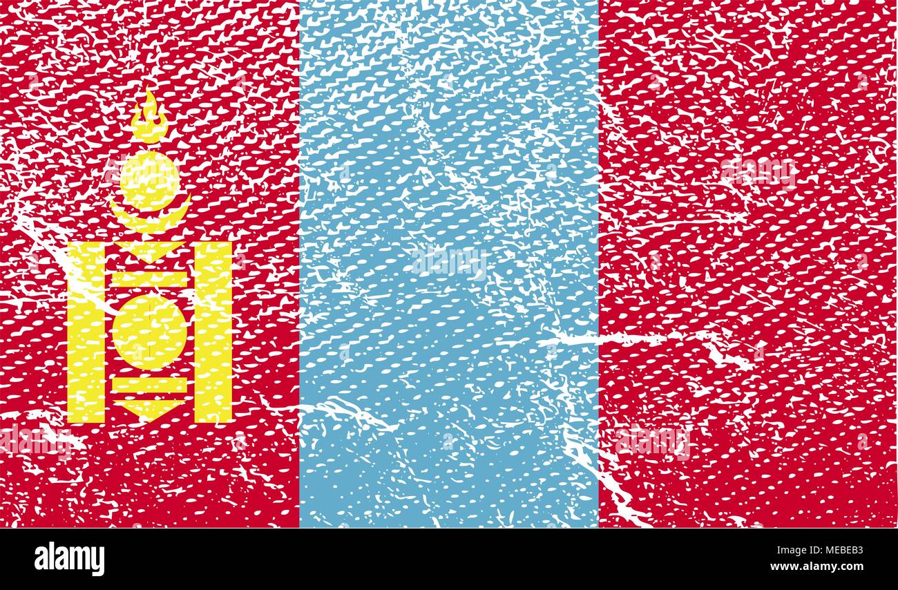 Flag of Mongolia with old texture. Vector illustration Stock Vector ...