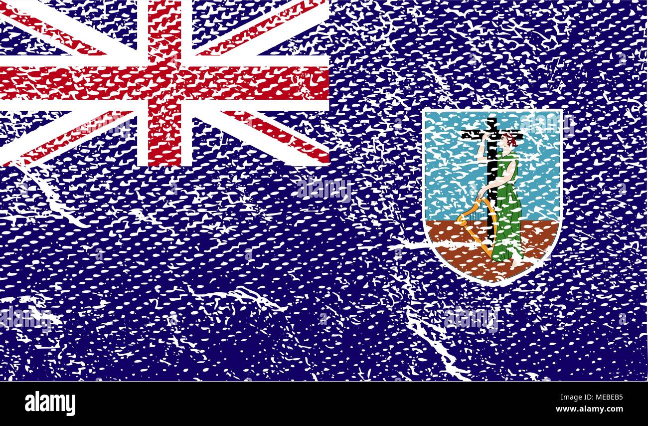 Flag of Montserrat with old texture. Vector illustration Stock Vector ...