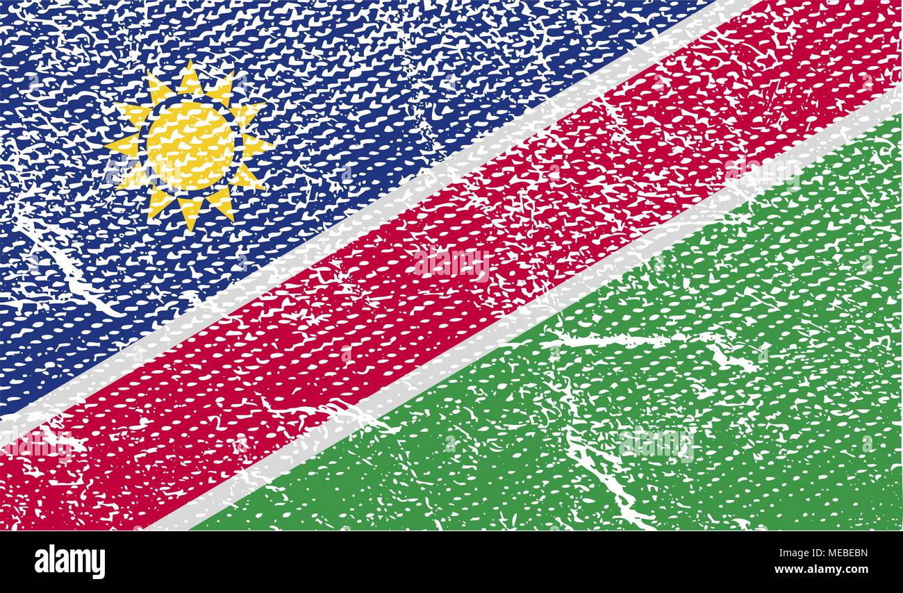Flag of Namibia with old texture. Vector illustration Stock Vector ...