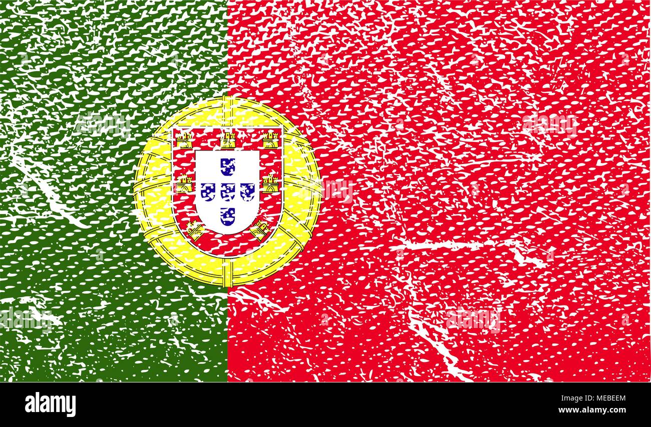Flag of Portugal with old texture. Vector illustration Stock Vector ...