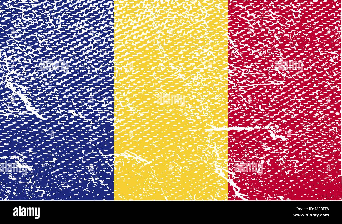 Flag of Romania with old texture. Vector illustration Stock Vector ...