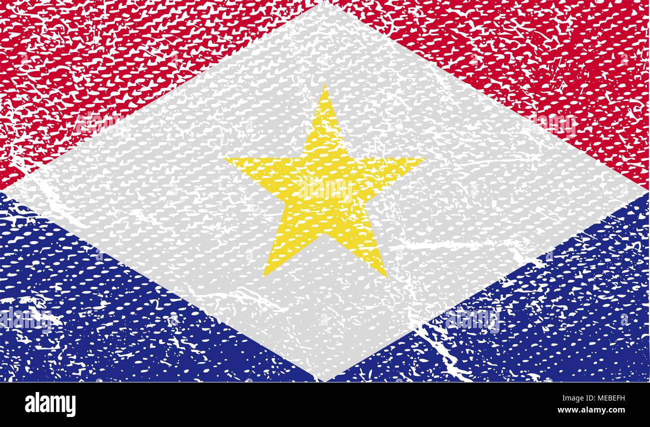 Flag of Saba with old texture. Vector illustration Stock Vector Image ...