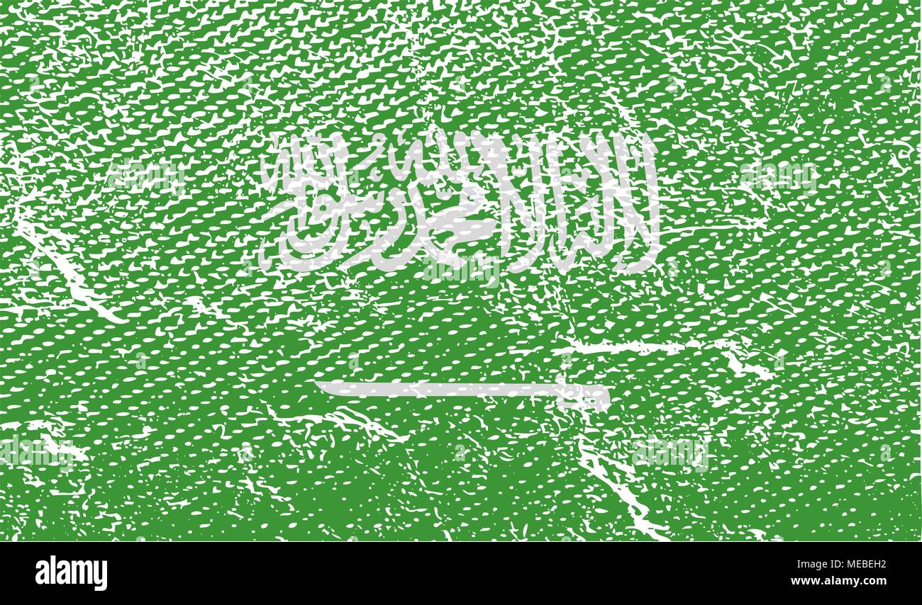 Flag of Saudi Arabia with old texture. Vector illustration Stock Vector ...