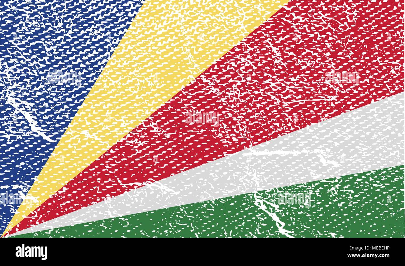 Flag of Seychelles with old texture. Vector illustration Stock Vector ...