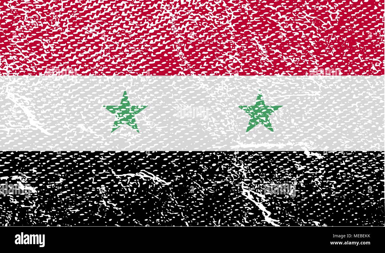 Flag of Syria with old texture. Vector illustration Stock Vector Image ...