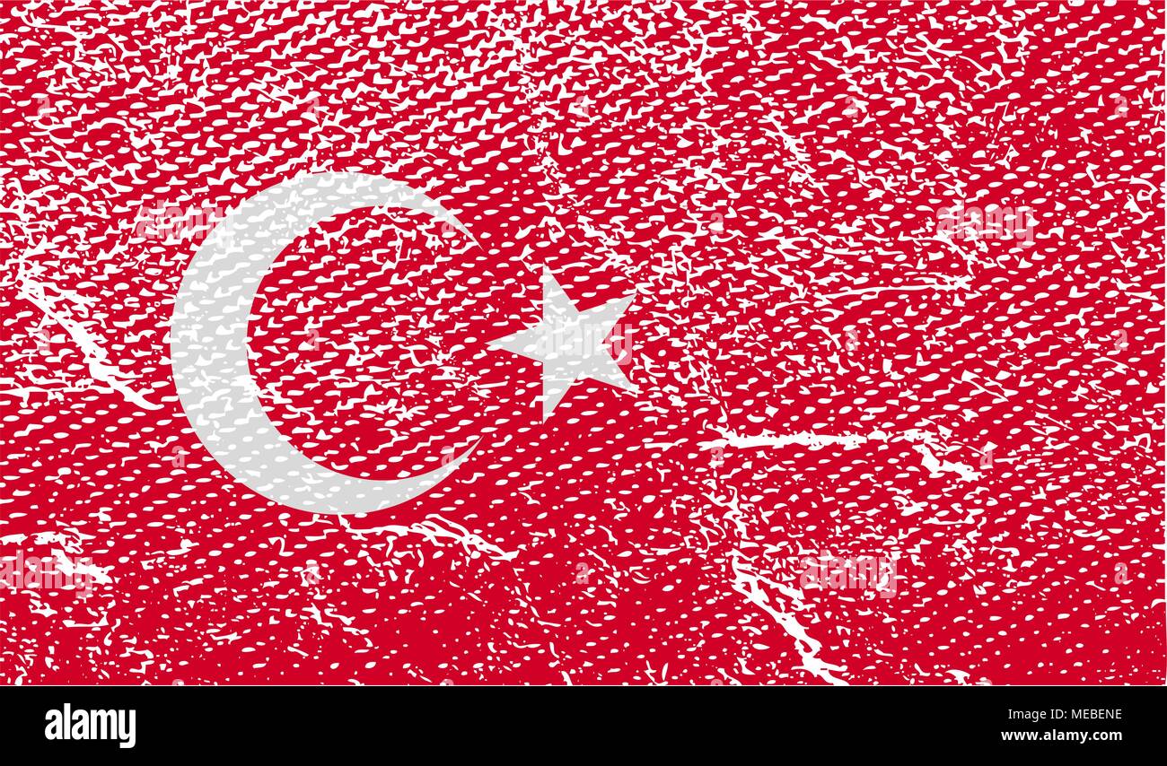 Flag of Turkey with old texture. Vector illustration Stock Vector Image ...