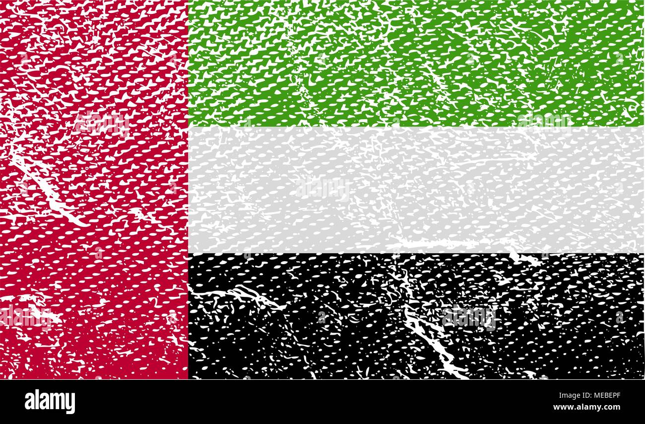 Flag of United Arab Emirates with old texture. Vector illustration ...